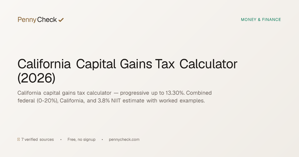 California Capital Gains Tax Calculator (2026) | PennyCheck